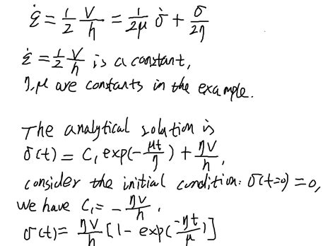 analytical solution of the viscoelastic simple shear model · issue 632