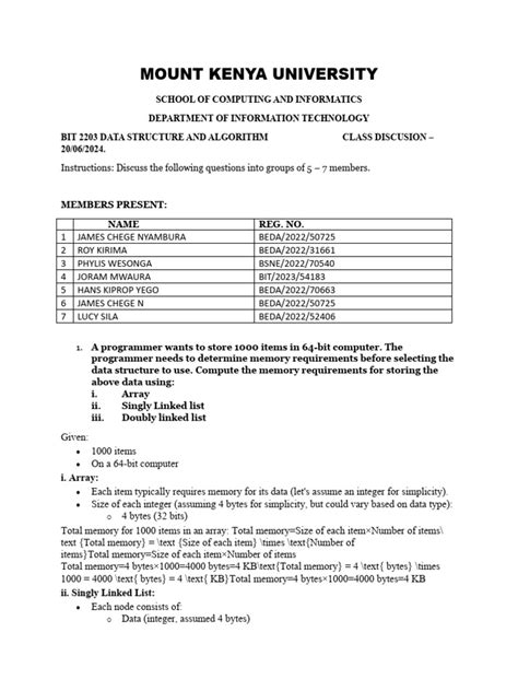 Data Structure And Algorithm Discussion Findings Docks Pdf Pointer Computer Programming