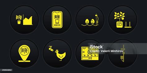 위치 및 나무 스마트 농업 기술 닭 카메라 독립형 센서 식물 제어 시스템 및 꽃 통계 아이콘을 설정합니다 벡터 검은색에 대한 스톡 벡터 아트 및 기타 이미지 Istock