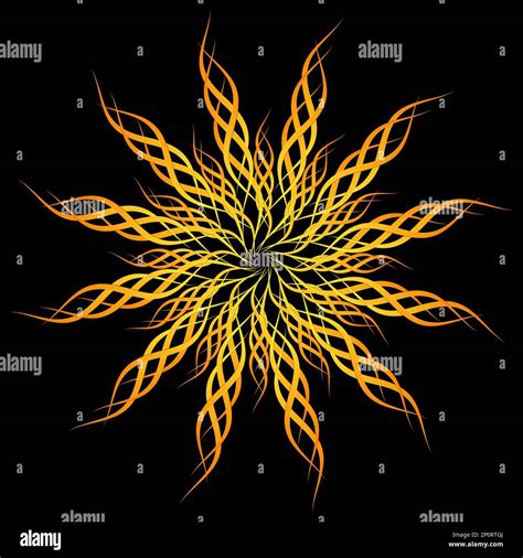 Abstract Graphic Background Loop Shape Illusion In Orange Yellow