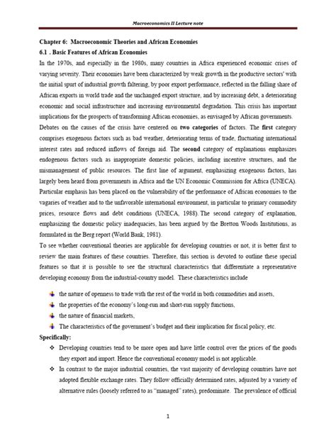 Chapter 7 Macroeconomic Theories And African Economics Pdf Macroeconomics Structural