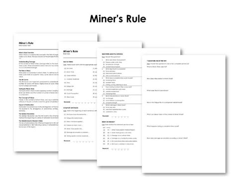 Miner S Rule Teaching Resources