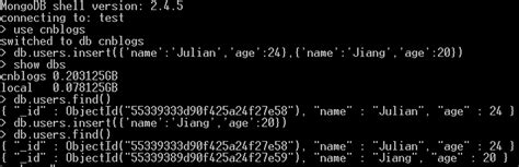 2 mongodb基本操作 —— 用mongo exe操作数据库增删改查 然嗄 博客园