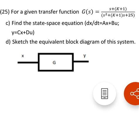 solved 25 for a given transfer function