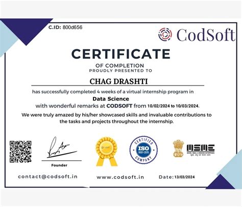 drashti chag on linkedin codsoft codsoft datafiled datascience