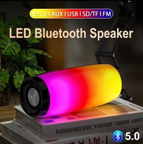 LED Light Bluetooth Speaker Extra Bass Wireless Speaker With RGB Light Lazada