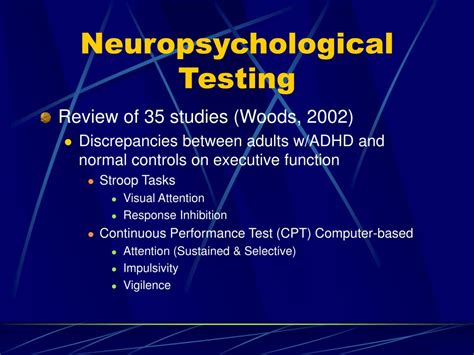 Adhd Neuropsychological Test Battery