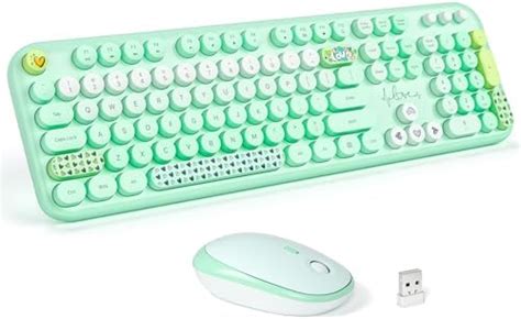 Mofii Wireless Keyboard And Mouse Combo Pale Green Full Sized Plug And Play