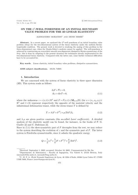 Pdf On The Lsp 2 Well Posedness Of An Initial Boundary Value Problem For The 3d Linear