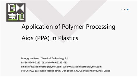 Fluo And Non Fluo Polymer Processing Aids Ppa For Polymer Baoxu