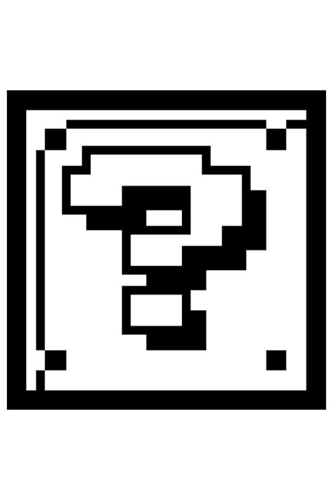 Super Mario Bros 3 Question Block 8 Bit Icon Bandw Mario Pixel Art