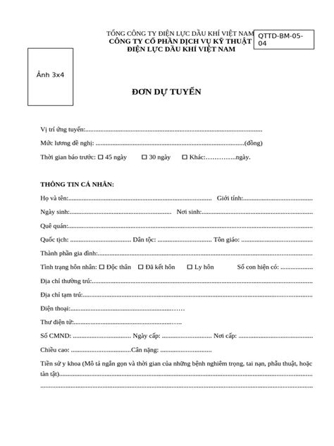 Pvps Bm 05 04 Don Du Tuyen Pdf