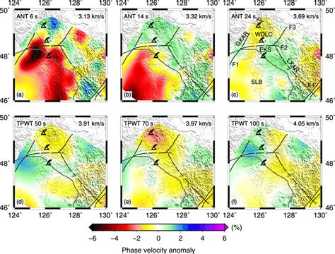 2‐d Phase Velocity Anomaly Maps For Representative Periods The Download Scientific Diagram