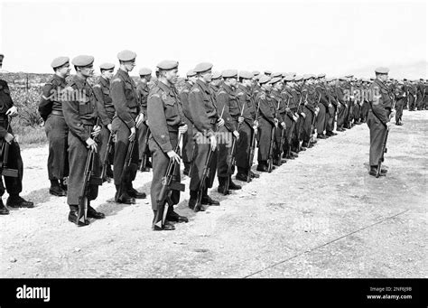 Canadian Un Troops Line Up For The Un Flag Raising Ceremony In Camp