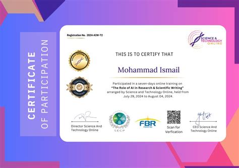 completed a 7 day course on ai for scientific writing mohammad ismail