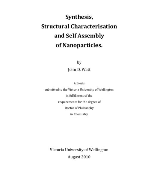 Pdf Synthesis Structural Characterisation And Self Assembly Of