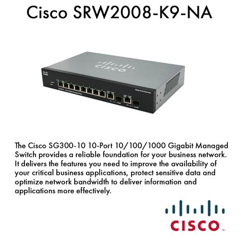 Cisco SG Port Gigabit Managed Switch X X Combo Gigabit SFP