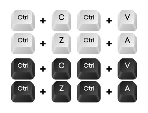 Premium Vector Computer Key Combinations Set Of Key Combinations Command Set Icons Computer