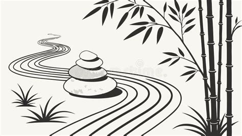 Bamboo Grove Path Serene Nature Walk And Asian Landscape Vector Design