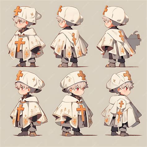 Premium Ai Image Character Anime Of Male Chibi Kawaii Knight Templar Fashion Crusader Armor