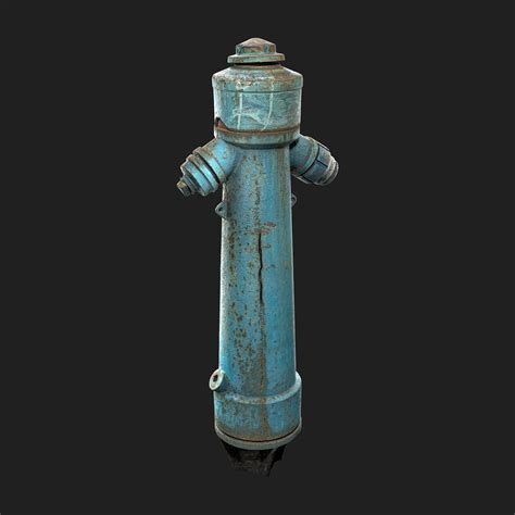 3d Props For Download 3d Model Of Vintage Blue Hydrant