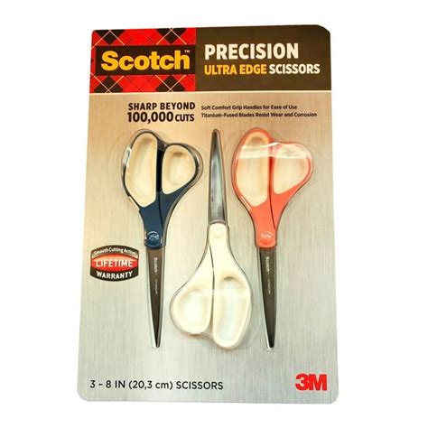 Scotch Precision Ultra Edge Scissors Bluewhitepink 3 Pack Walmart