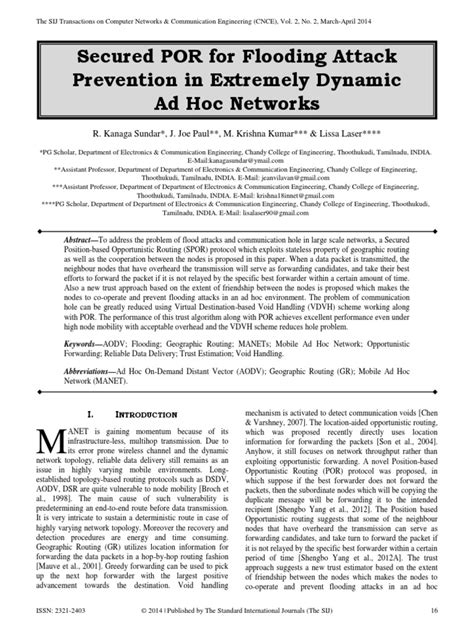 Pdf Secured Por For Flooding Attack Prevention In Extremely Dynamic