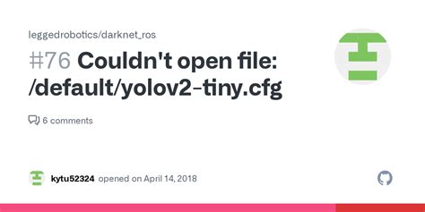 Couldnt Open File Default Yolov2 Tiny Cfg · Issue 76 · Leggedrobotics Darknet Ros · Github