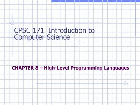 PPT CHAPTER High Level Programming Languages PowerPoint Presentation ID