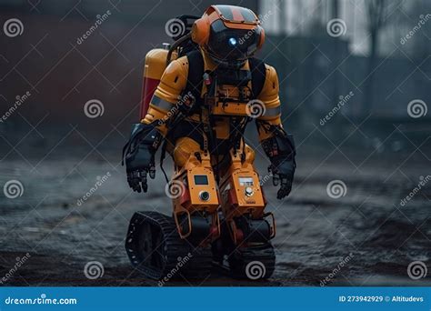 High Tech Robotic Firefighter Equipped With Advanced Sensors And