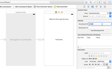 Swift Ios Sidemenu Crashing When Trying To Open In Another Storyboard