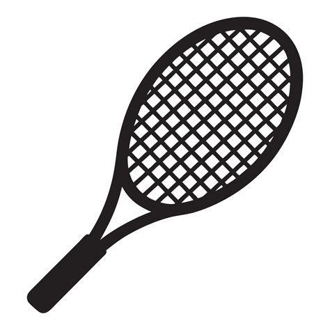 Simple Black And White Tennis Racket Graphic Tennis Racket Black