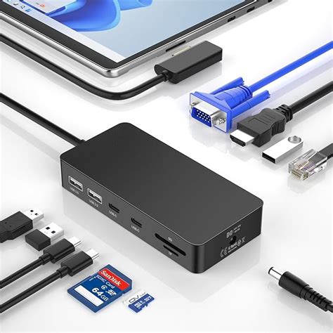 Amazon.com: Surface Dock 2, Surface Triple Display Dock with 4K@60Hz HDMI+VGA, 11 in 1 Surface ...