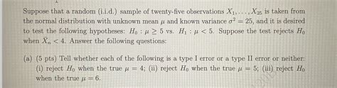 Solved A Suppose That A Random I I D Sample Of Chegg