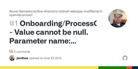 Onboardingprocesscode Value Cannot Be Null Parameter Name