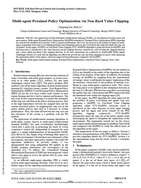 multi agent proximal policy optimization via non fixed value clipping