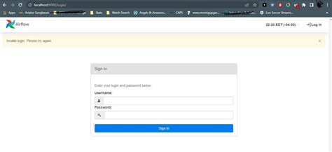 Unable To Login Into Airflow Webserver Account Rapacheairflow