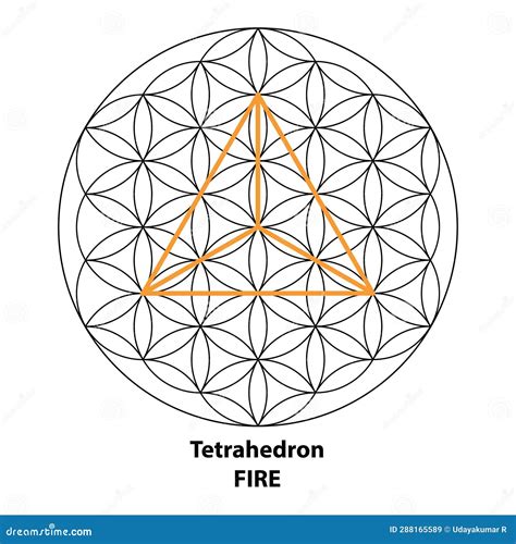 Tetrahedron Outline Vector Icon Thin Line Black Tetrahedron Icon Flat