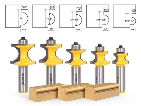 Freud Carbide Round Over And Beading Router Bit Set 5 Pc