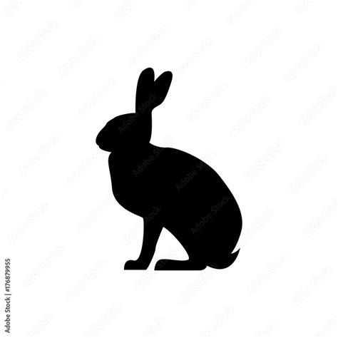 Vector Hare Silhouette View Side For Retro Logos Emblems Badges Labels Template Vintage