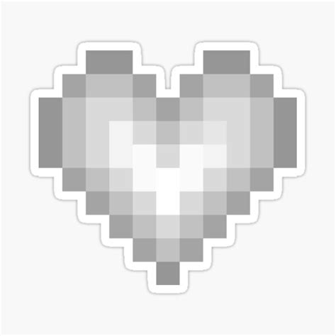 Pixel Art White Heart Sticker For Sale By Samftdstore Redbubble