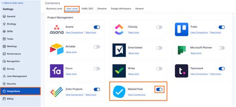helps you to integrate your account with meistertask and