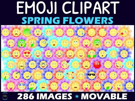 Spring Flower Emoji Clipart Teaching Resources