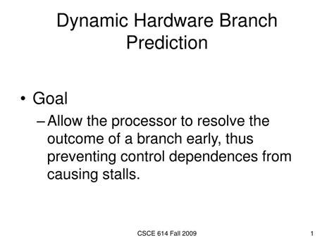 Ppt Dynamic Hardware Branch Prediction Powerpoint Presentation Free