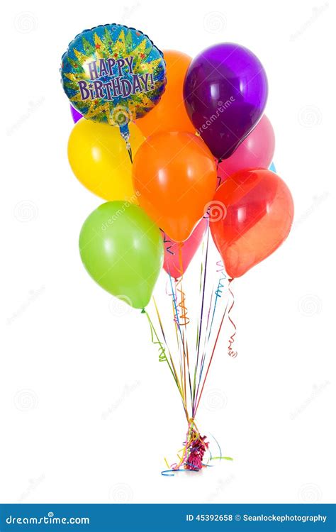 Воздушные шары С днем рождения дюжина букетов воздушного шара Стоковое Фото изображение