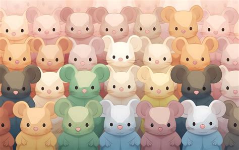 Premium Ai Image Japanese Cute Mouse Repeated Patterns Anime Art