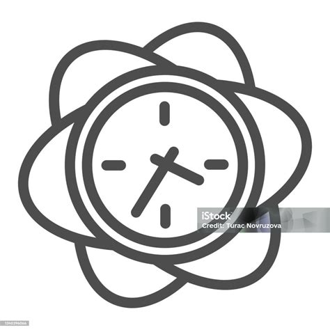 꽃잎 라인 아이콘 인테리어 디자인 컨셉 흰색 배경에 꽃 모양의 벽 시계 벡터 기호 모바일 개념 및 웹 디자인을위한 윤곽 스타일 아이콘 벡터 그래픽 10에 대한 스톡 벡터