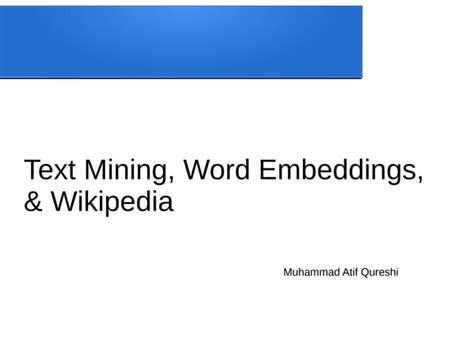 text mining word embeddings and wikipedia pdf