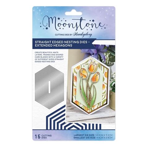 Moonstone Dies Straight Edged Nesting Dies Extended Hexagons