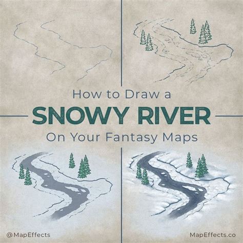 How To Draw A Snowy River On Your Fantasy Map Map Effects Fantasy Map Fantasy World Map